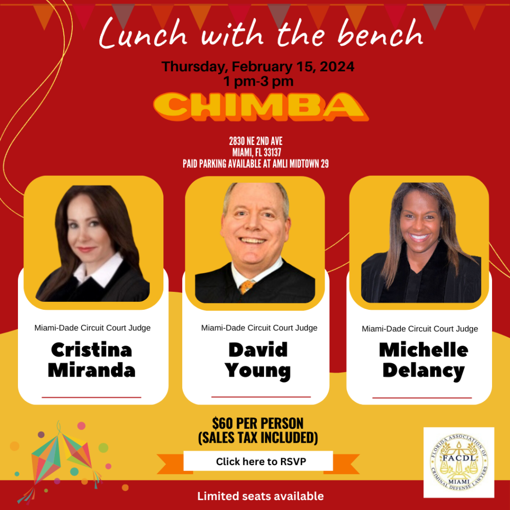 Lunch with Judges David Young, Michelle Delancy, and Cristina Miranda ...