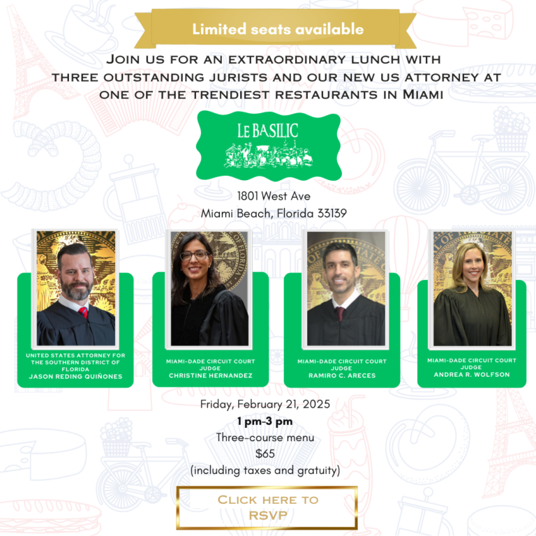 Lunch with Judges Areces, Hernandez, Reding Quiñones, and Wolfson, with ...